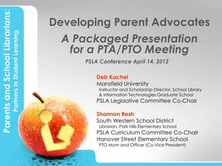 PPT - Developing Parent Advocates A Packaged Presentation for a PTA/PTO ...