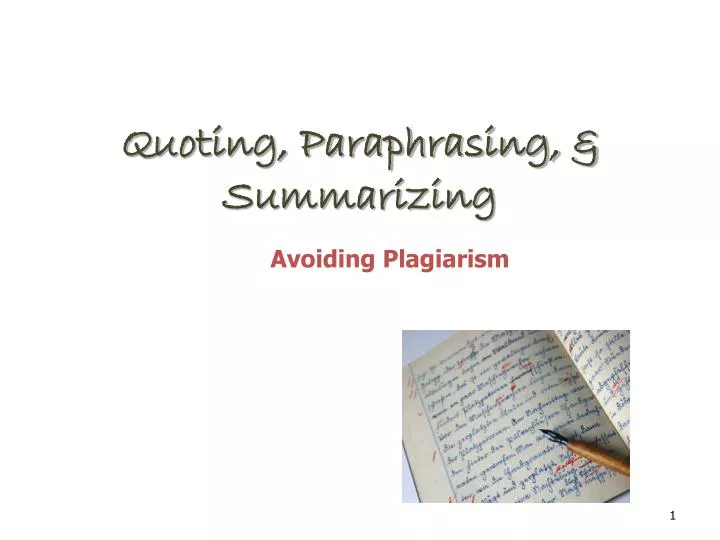 PPT - Quoting, Paraphrasing, & Summarizing PowerPoint Presentation - ID ... PPT - Quoting, Paraphrasing, & Summarizing PowerPoint Presentation - ID ...