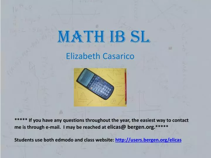 PPT - MATH IB SL PowerPoint Presentation, free download - ID:2575973