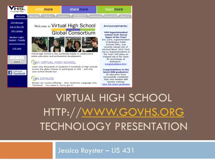 PPT - Virtual High School govhs Technology Presentation PowerPoint ...