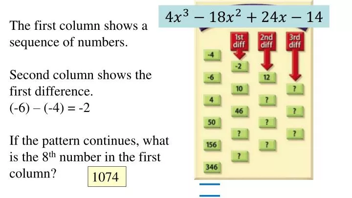 PPT - The first column shows a sequence of numbers. PowerPoint ...