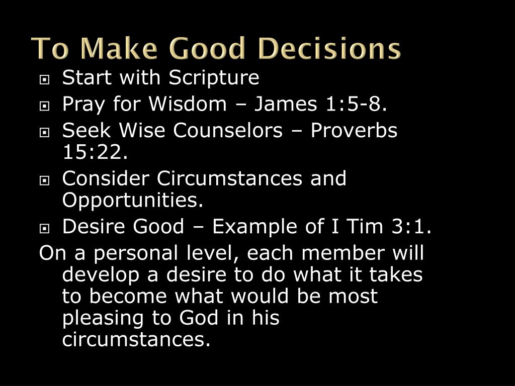 PPT - Guided by His Perfect Words: Making Good Decisions PowerPoint ...