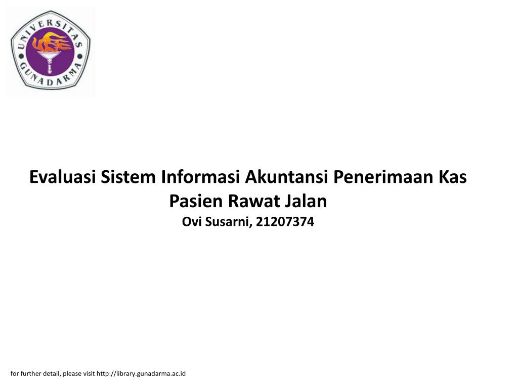 PPT - Evaluasi Sistem Informasi Akuntansi Penerimaan Kas Pasien Rawat ...