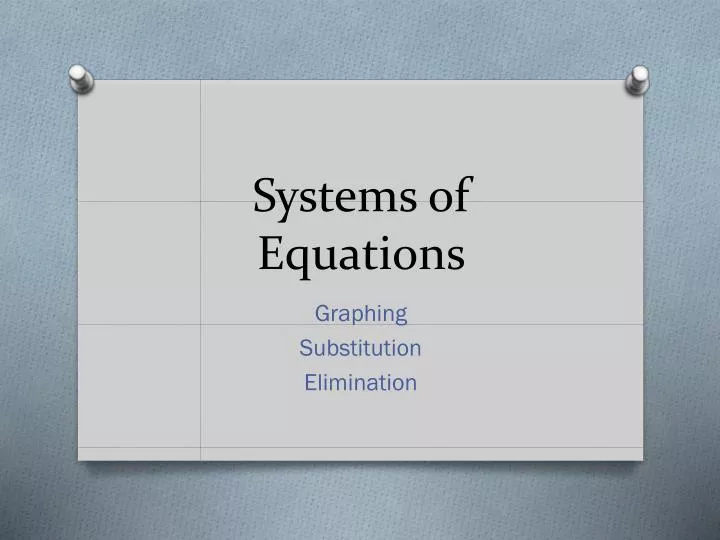 PPT - Systems of Equations PowerPoint Presentation, free download - ID ...