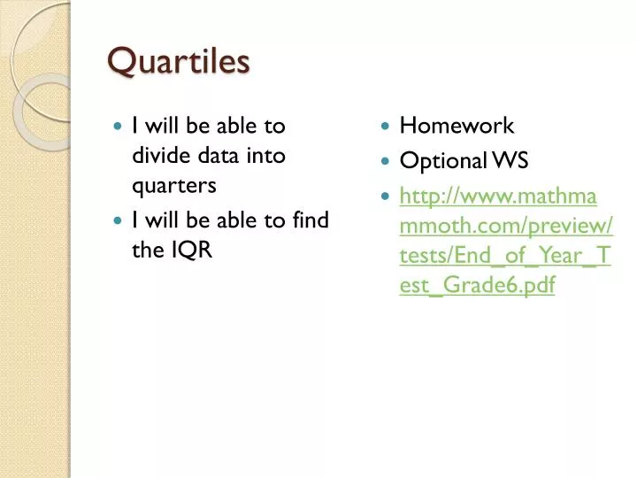 PPT - Quartiles PowerPoint Presentation, free download - ID:2578231