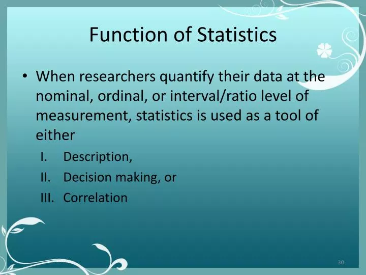 Ppt Function Of Statistics Powerpoint Presentation Free Download