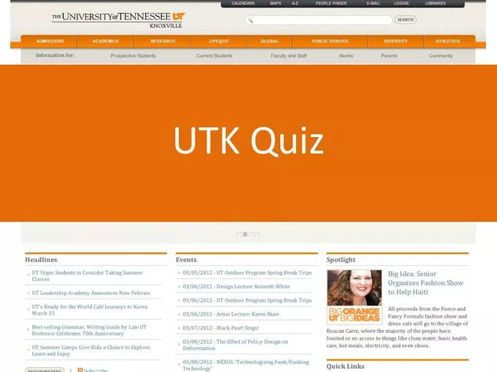 PPT - UTK Quiz PowerPoint Presentation, free download - ID:2578955
