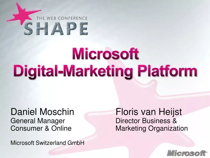 PPT - Microsoft Digital-Marketing Platform PowerPoint Presentation ...