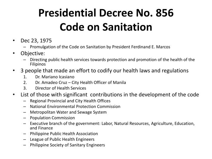 PPT - The Code on SANITATION of the Philippines PowerPoint Presentation ...