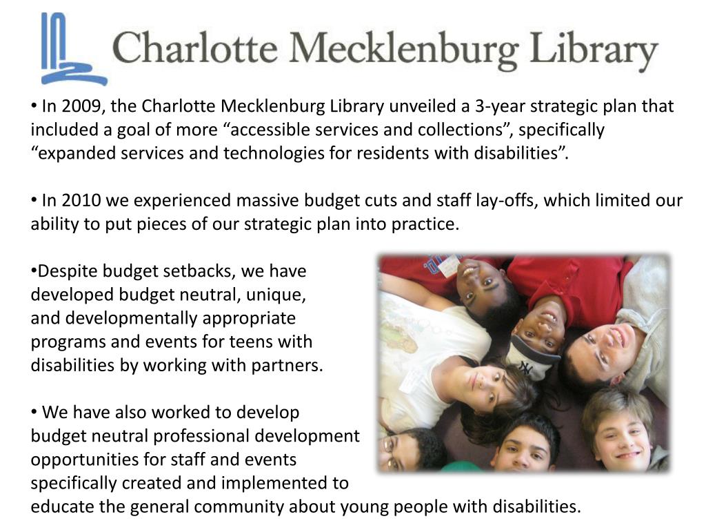 PPT - Presenters: Michele Gorman, Teen Services Coordinator, Charlotte ...