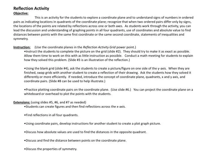 PPT - Reflection Activity Objective: PowerPoint Presentation, free ...