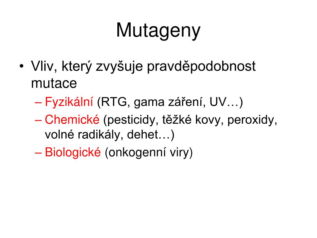 PPT - Genetická proměnlivost, mutace PowerPoint Presentation, free ...