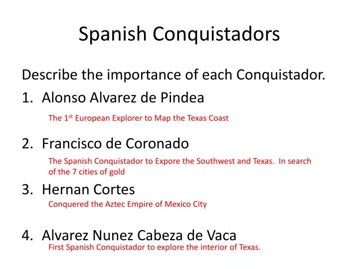 PPT - Spanish Conquistadors PowerPoint Presentation, free download - ID ...