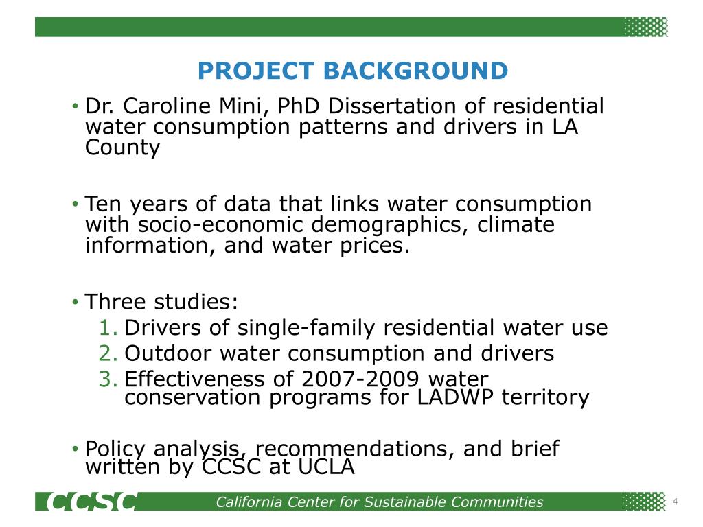 PPT - Residential Water Consumption in Los Angeles: PowerPoint ...