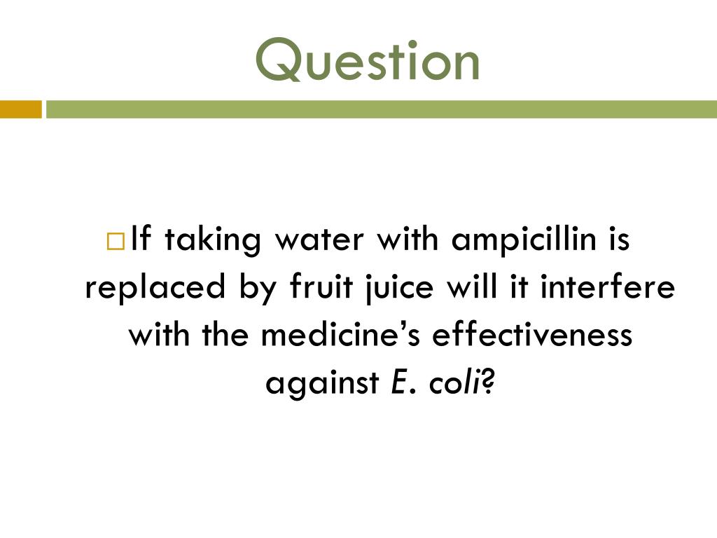 PPT - The Effects of Fruit Juices and Ampicillin on Escherichia coli ...
