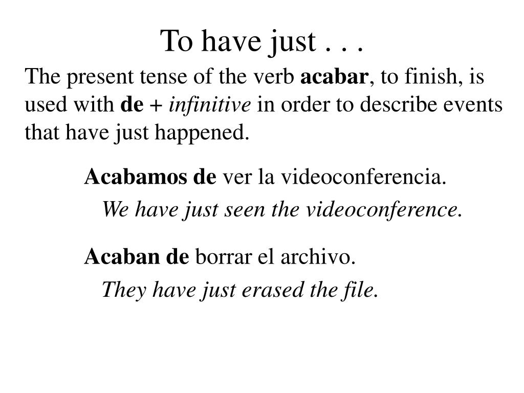 PPT - The Present Perfect Indicative (El presente perfecto de ...