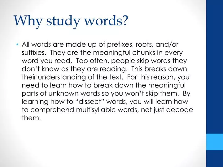 PPT - Why study words? PowerPoint Presentation, free download - ID:2582054