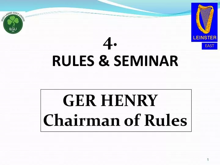PPT - 4. 4. RULES & SEMINAR PowerPoint Presentation, free download - ID ...