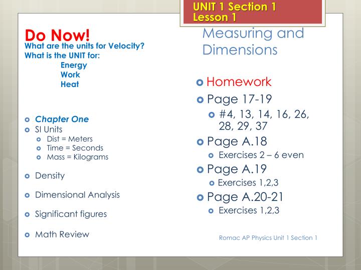 PPT - AP PHYSICS UNIT 1 Kinematics PowerPoint Presentation - ID:2583137