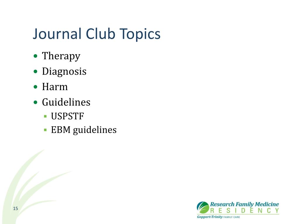 PPT - Paving an EBM Trail; From Journal Club to Publication PowerPoint ...