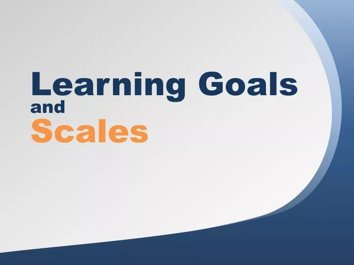 PPT - Learning Goals PowerPoint Presentation, free download - ID:2583637