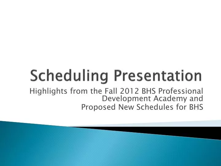 PPT - Scheduling Presentation PowerPoint Presentation, free download ...