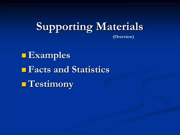 PPT - Supporting Materials PowerPoint Presentation, free download - ID ...