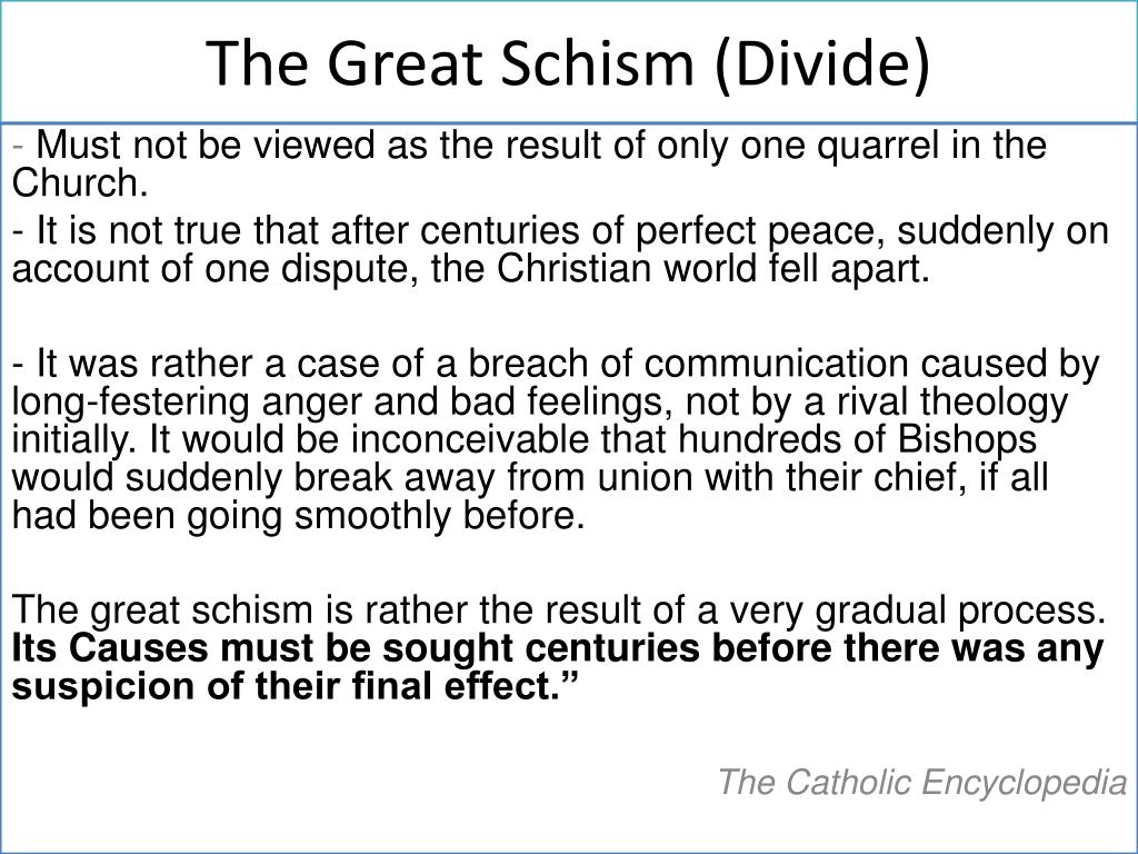 PPT - The Great Schism The Christian Church splits PowerPoint ...