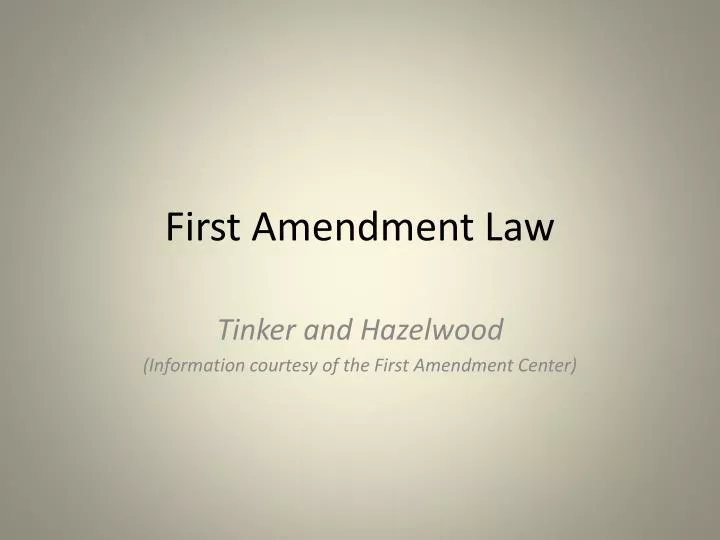 PPT - First Amendment Law PowerPoint Presentation, free download - ID ...