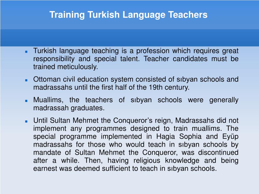 PPT - TURKISH LANGUAGE TEACHER TRAINING Assoc.Prof.Dr . Halit KARATAY ...