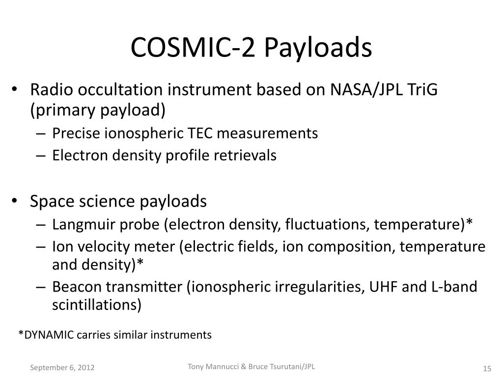 PPT - The COSMIC-2 Mission: Opportunities for Heliophysics PowerPoint ...