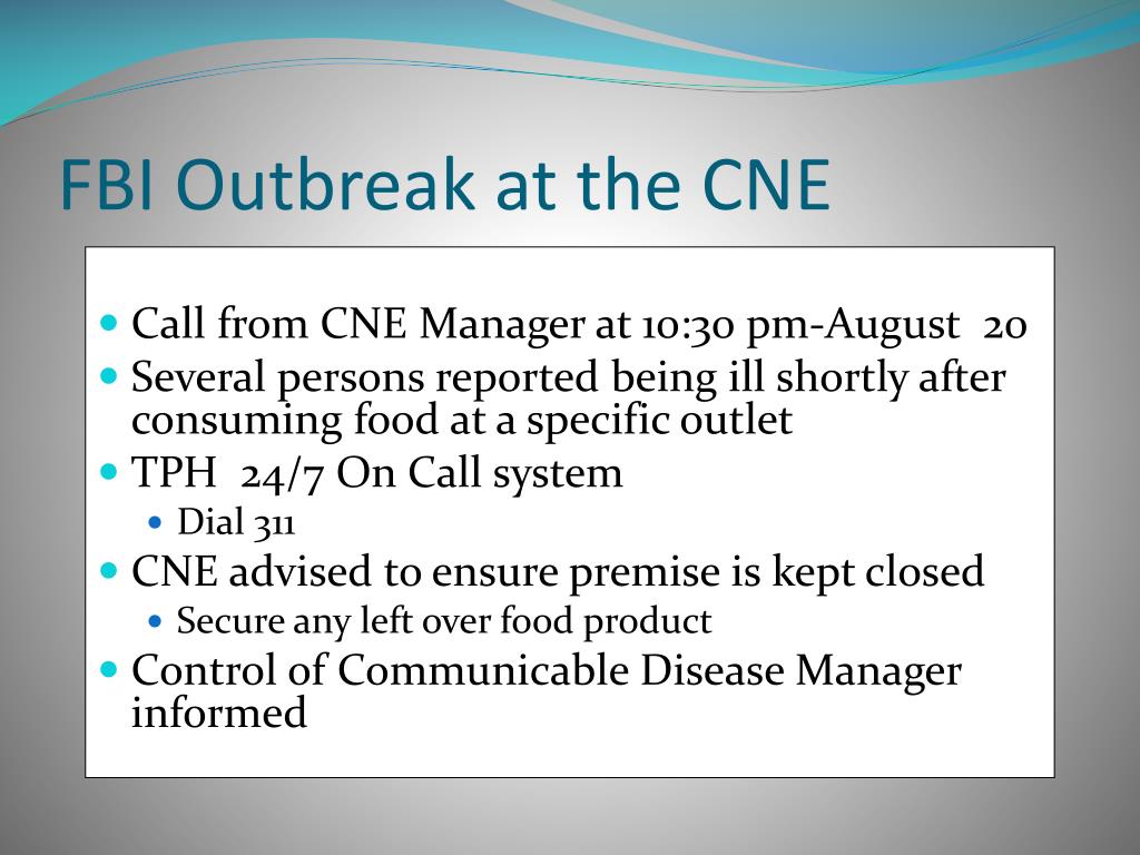 PPT - Investigation of a Large Foodborne Illness Outbreak in Toronto ...