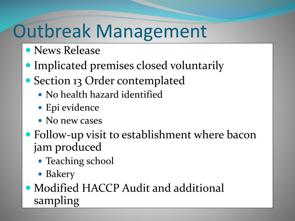 PPT - Investigation of a Large Foodborne Illness Outbreak in Toronto ...