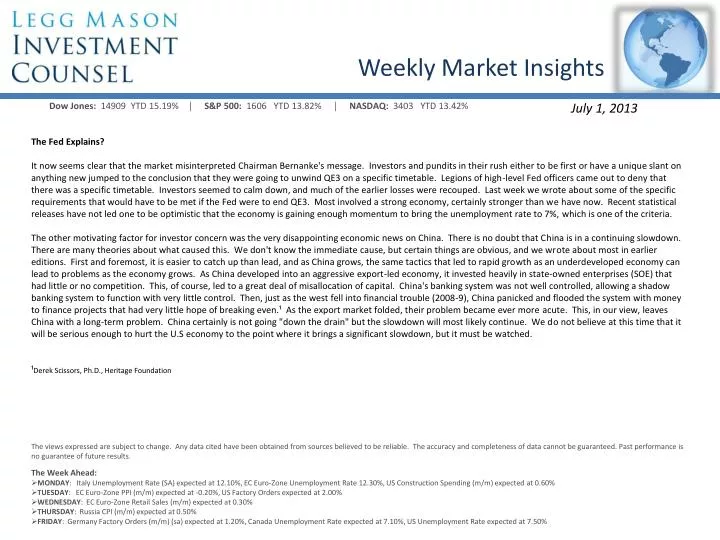 PPT - Weekly Market Insights PowerPoint Presentation, free download ...