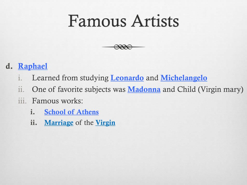 PPT - The Renaissance Outcome: Renaissance Painters/Sculptors ...