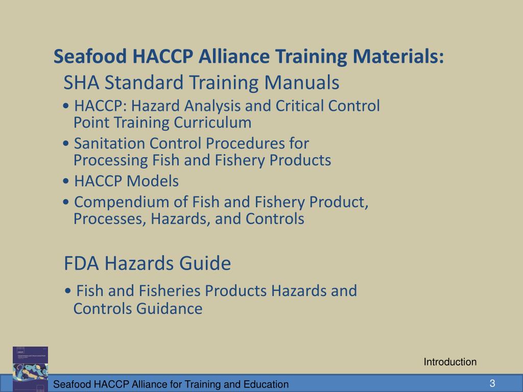 PPT - National Seafood HACCP Alliance for Training and Education ...