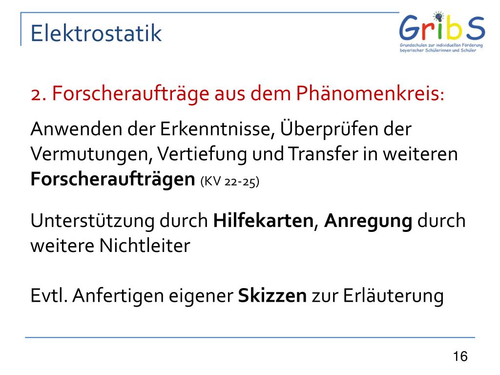 PPT - Elektrostatik – fachlicher Hintergrund und Unterrichtsvorschläge ...