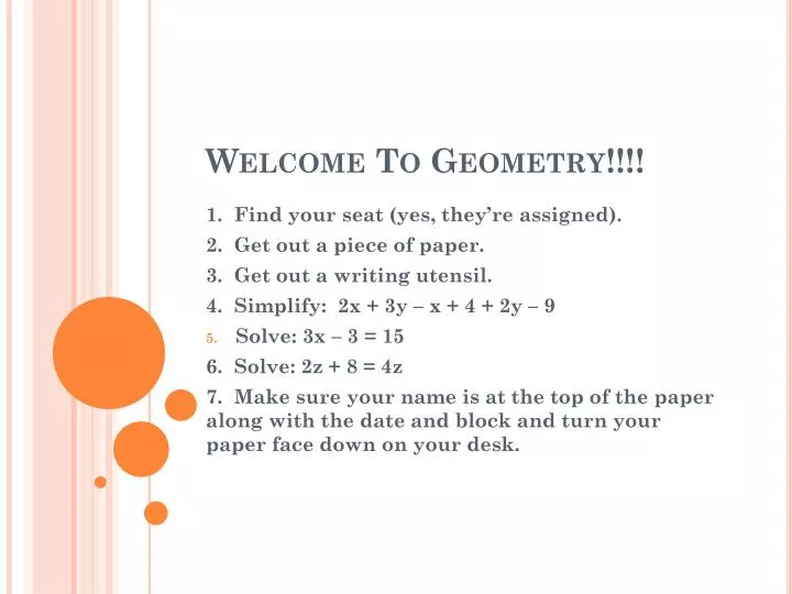 PPT - Welcome To Geometry!!!! PowerPoint Presentation, free download ...