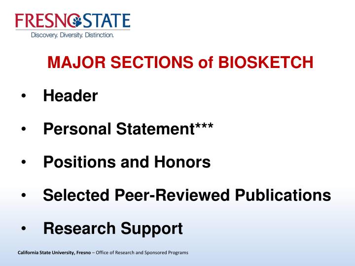 PPT - NIH BIOSKETCH PowerPoint Presentation - ID:2586978