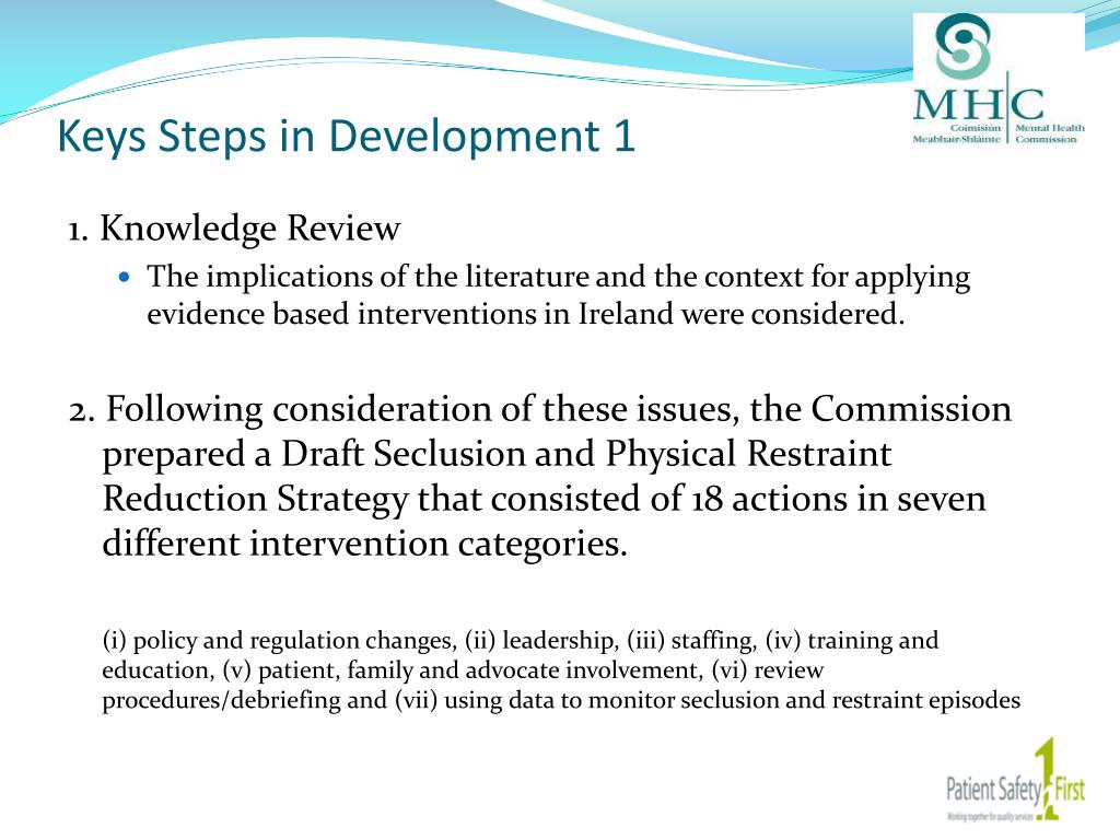 PPT - Seclusion & Restraint Reduction Strategy Mental Health Services Ireland PowerPoint ...