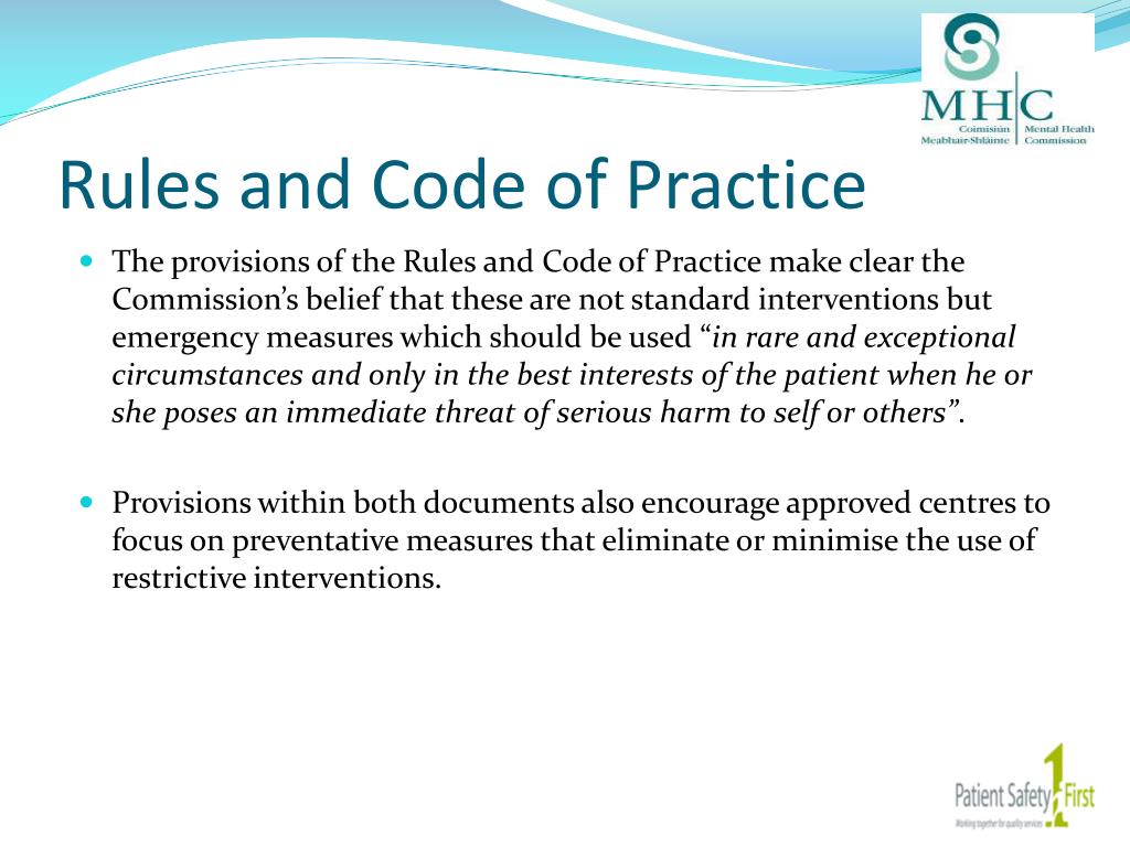 PPT - Seclusion & Restraint Reduction Strategy Mental Health Services Ireland PowerPoint ...