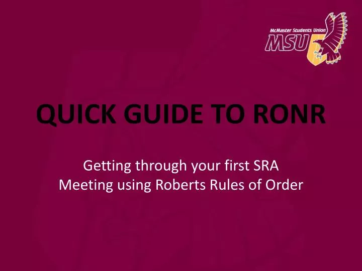 PPT - QUICK GUIDE TO RONR PowerPoint Presentation, free download - ID ...