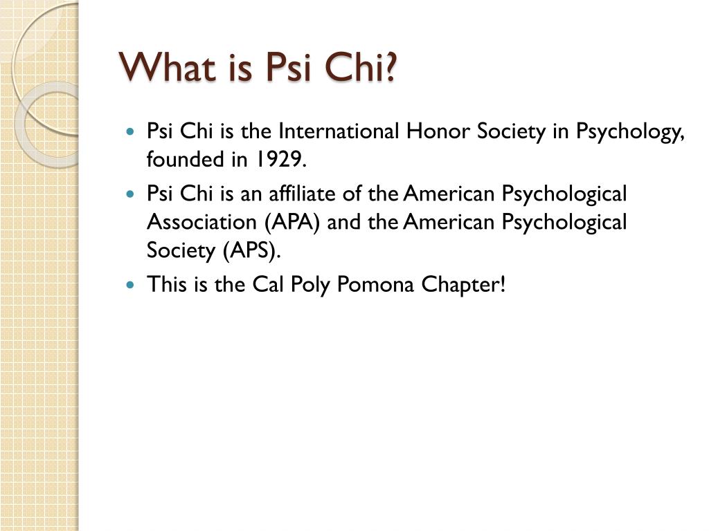 PPT - Psi Chi International Honor Society PowerPoint Presentation, free ...