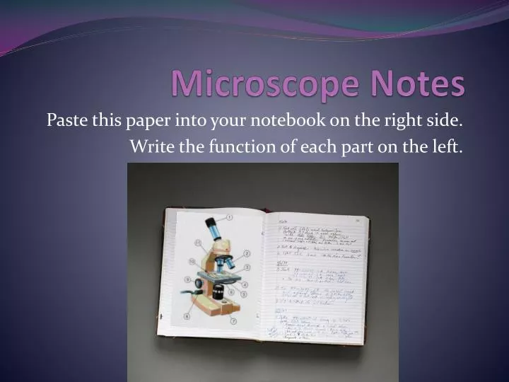 PPT - Microscope Notes PowerPoint Presentation, free download - ID:2587869