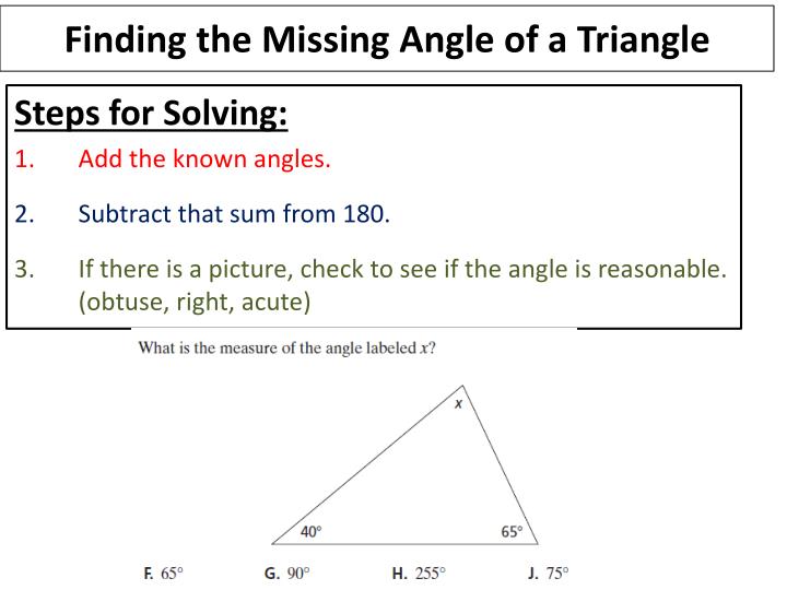 PPT - Finding the Missing Angle of a Quadrilateral PowerPoint ...