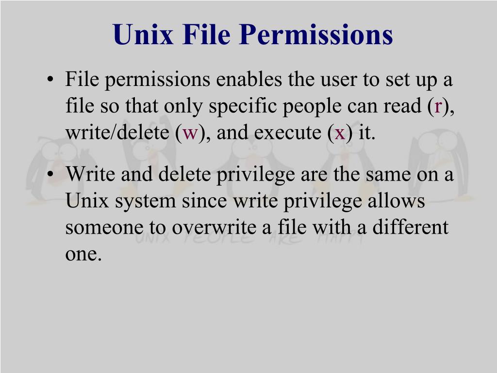PPT - Unix File Permissions PowerPoint Presentation, free download - ID ... PPT - Unix File Permissions PowerPoint Presentation, free download - ID ...