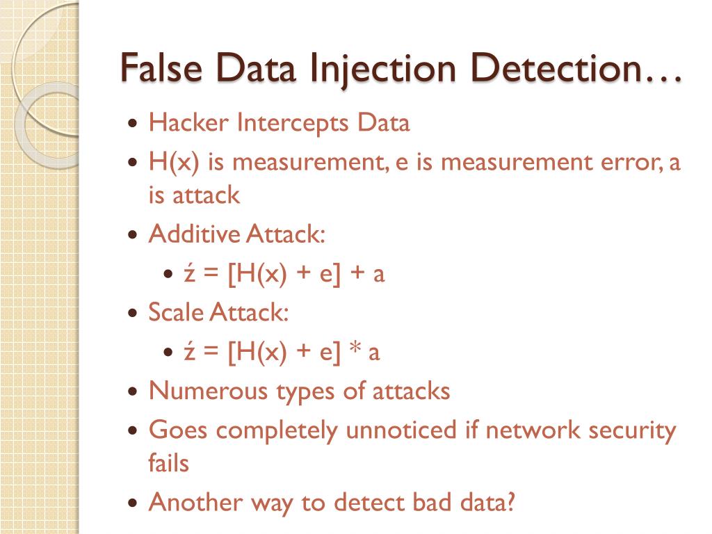 Ppt Protecting Our Future Power Grid Defending Against False Data