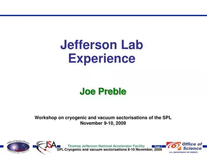PPT - Jefferson Lab Experience PowerPoint Presentation, free download ...