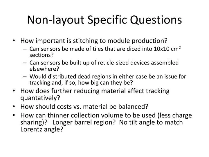 PPT - Non-layout Specific Questions PowerPoint Presentation, free ...