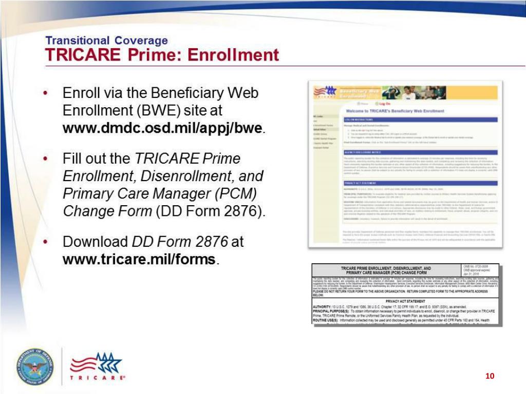 PPT - TRICARE Your Military Health Plan: Separating from Active Duty ...